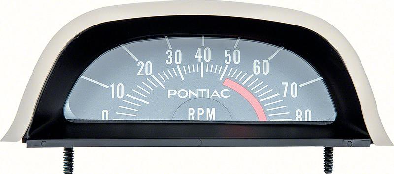 1968 Pontiac Hood Tachometer 5200 Red Line ; V8 Point Ignition - OER ...