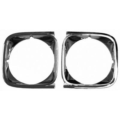 Driver And Passenger Side Pair Of Head Light Bezels Paint Black ...