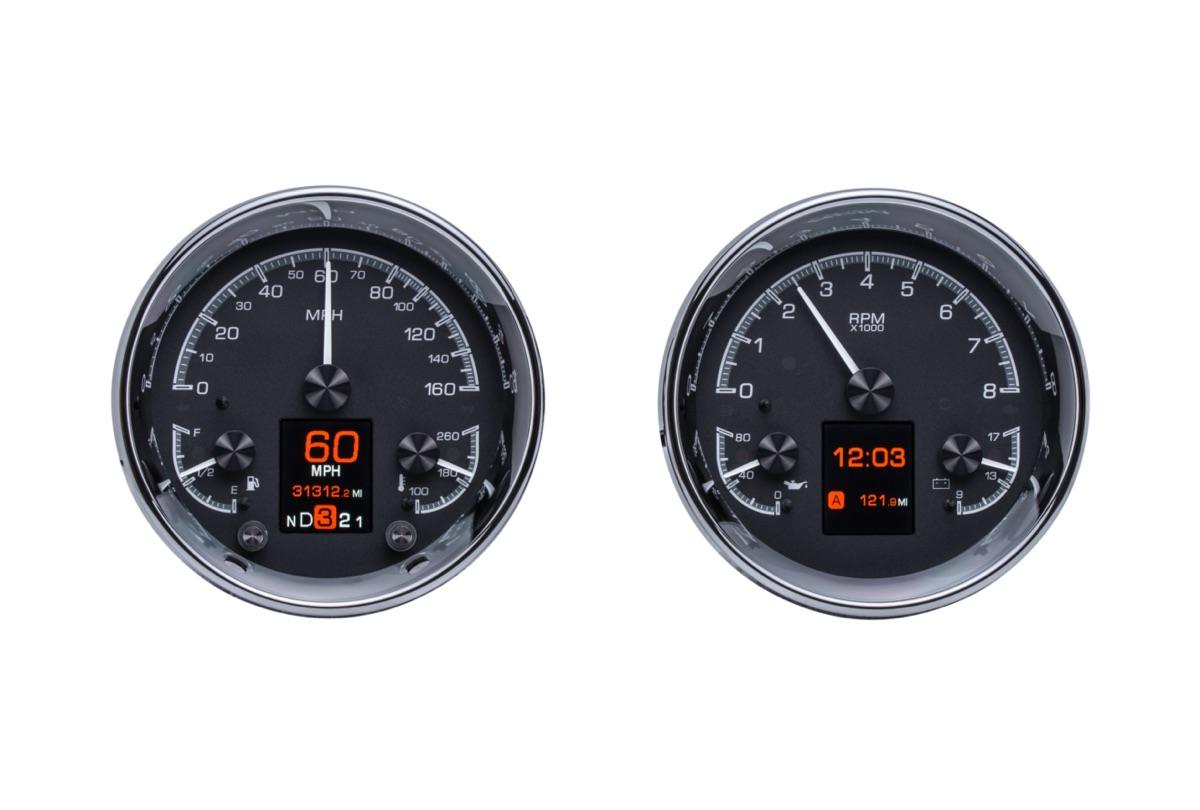 Universal Dual 5 Round HDX System, Black Face - Dakota Digital HDX-2014 ...