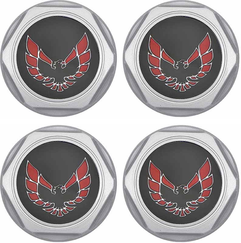1977-81 Firebird - Wheel Center Cap Set - Silver w/ Early Red Bird Logo ...