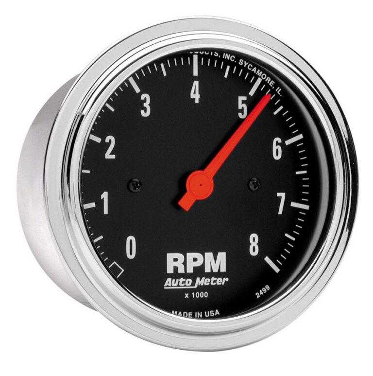 Auto Meter Traditional Chrome Series 3-3/8" Full Sweep 8,000 RPM In ...