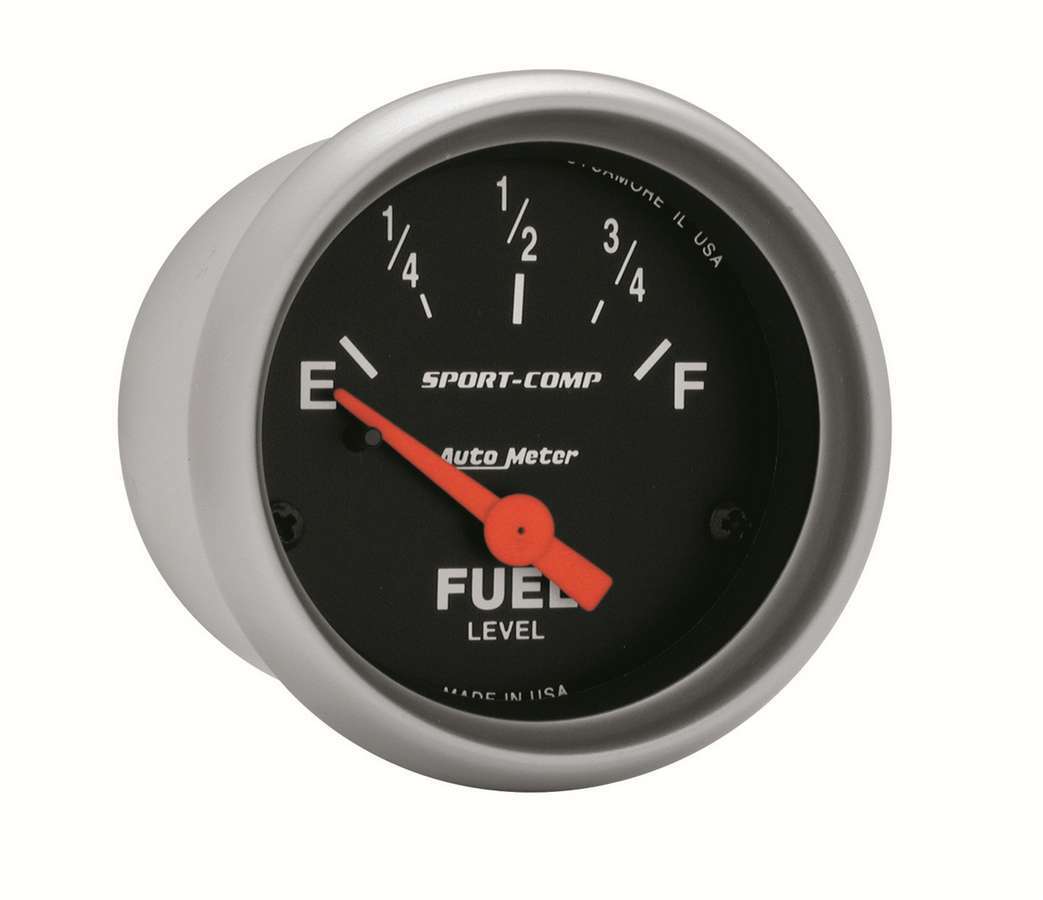 Auto Meter Sport Comp Series 2-1/16" Short Sweep 0-90 OHM Electric Fuel ...