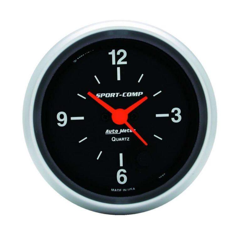 Auto Meter Sport Comp Series 2-5/8" Electrical Clock with Second Hand ...