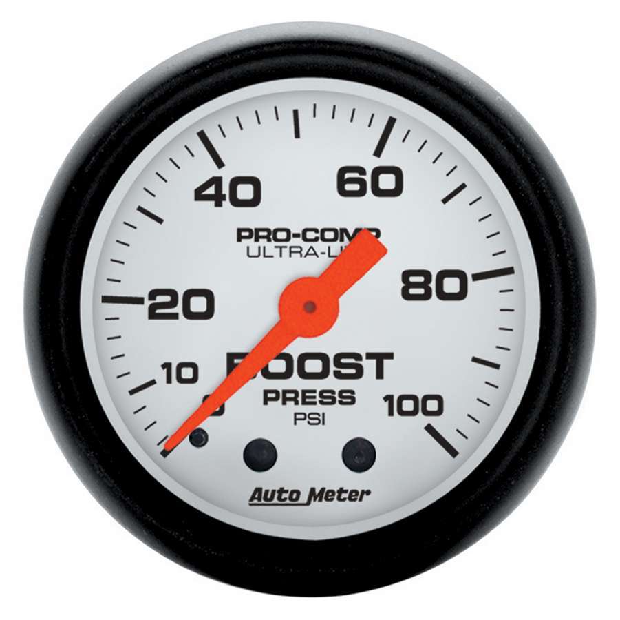 Auto Meter Phantom Series 2-1/16" 100 PSI Mechanical Full-Sweep Boost ...