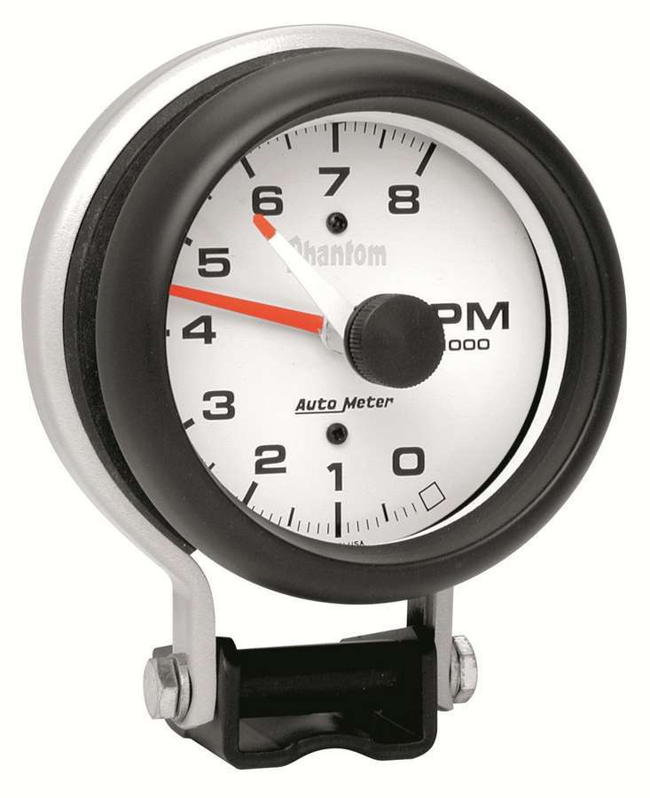 Auto Meter Phantom Series 3-3/4" 8,000 RPM Pedestal Mount Tachometer ...