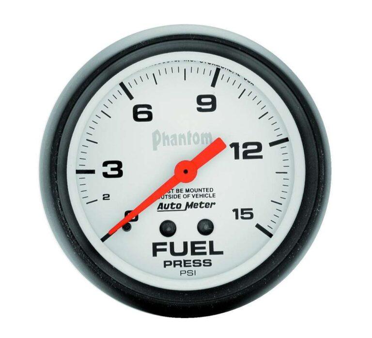 Auto Meter Phantom Series 2-5/8" Full Sweep 15 PSI Mechanical Fuel Pressure Gauge - Autometer ...