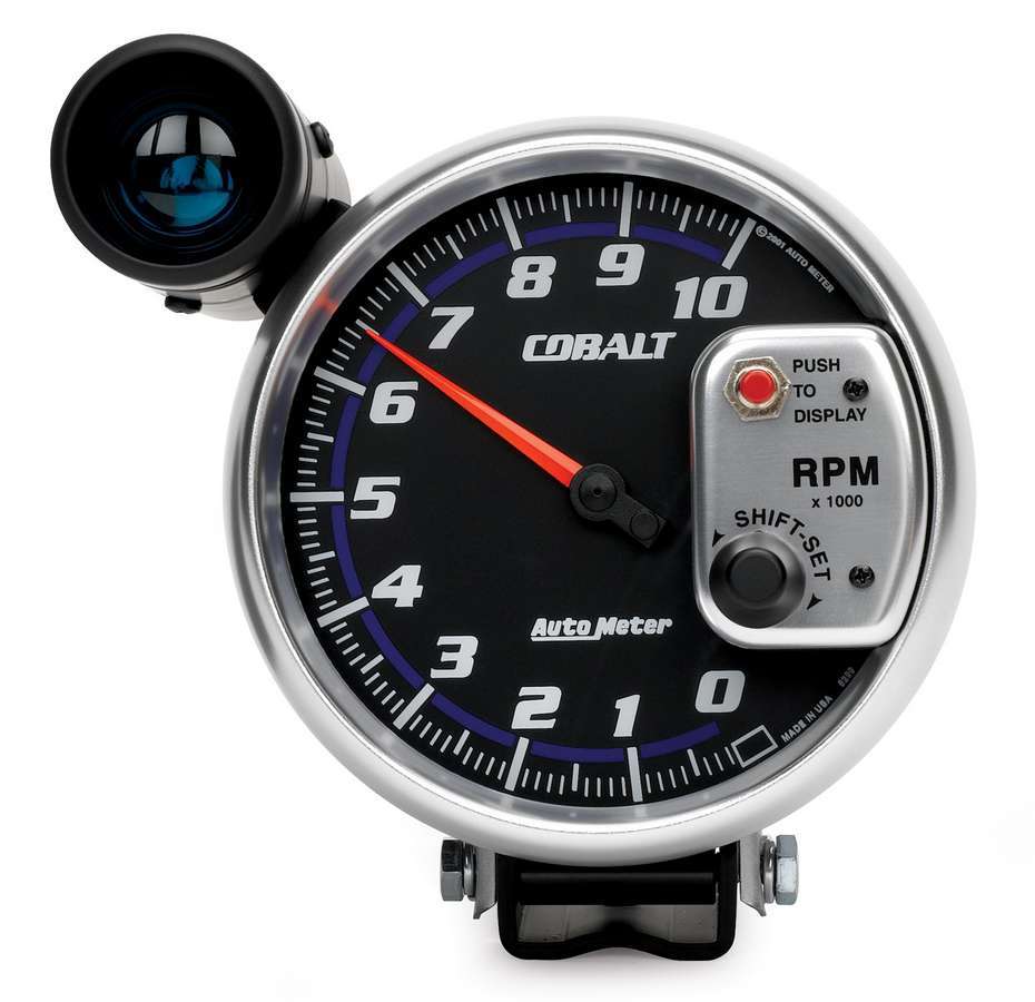 Auto Meter Cobalt Series 5" 10,000 RPM Pedestal Mount Tachometer with ...