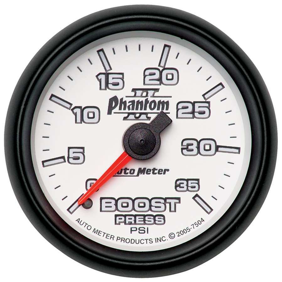 Auto Meter Phantom II Series 2-1/16" 35 PSI Full-Sweep Mechanical Boost ...