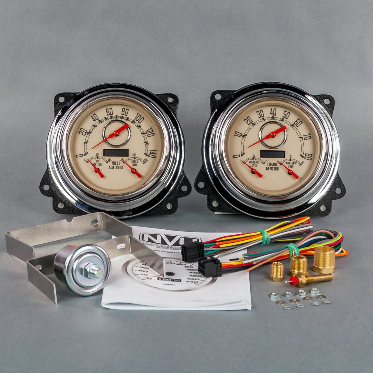 1947-53 Chevrolet/GMC Truck Woodward Series Beige 3-in-1 Gauges Gauge ...