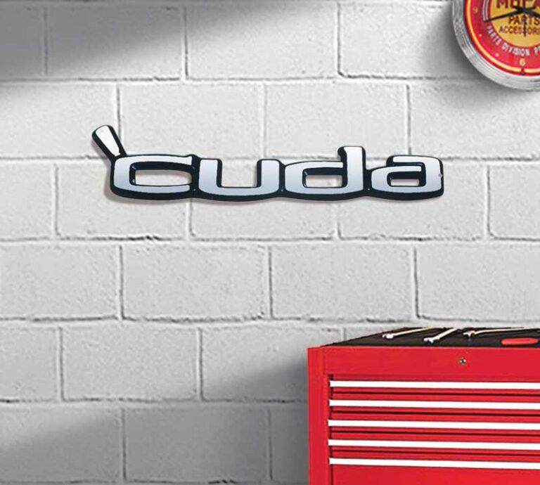 Photorealistic Metal Sign 'Cuda Logo Measures 20" X 4" - OER ...